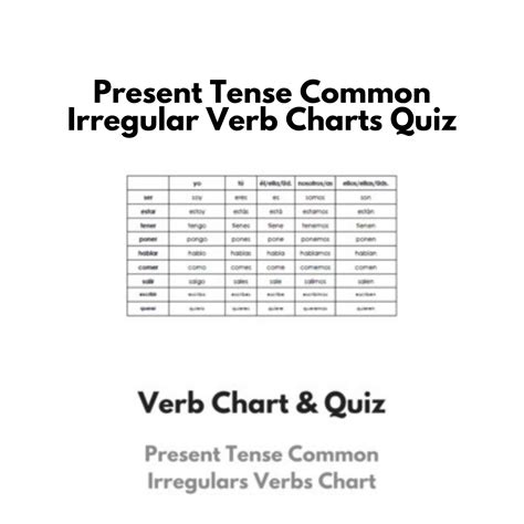 Present Tense Common Irregular Verb Charts And Quiz Real Life Language