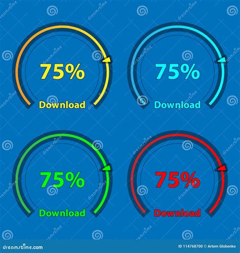 Color Indicators For Downloading Information Stock Vector