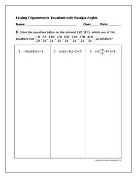 Solving Trigonometric Equations With Multiple Angles By Niki Math