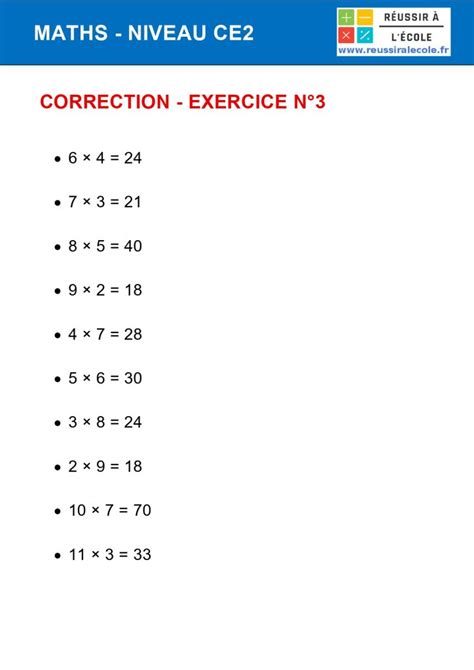 Exercice Math Ce2 40 Questions Avec Corrigé Pdf