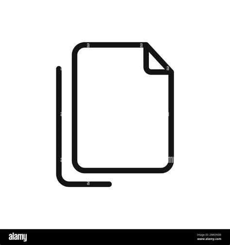 Copy File Line Icon Isolated On White Background Black Flat Thin Icon On Modern Outline Style