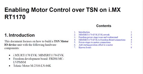 solved rt1170 tsn setup motor control nxp community