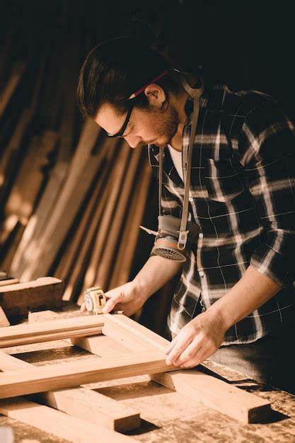 Premium Photo Professional Carpenter Man Authentic Handcraft Wood