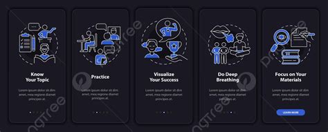 Night Mode Onboarding Mobile App Screen To Conquer Performance Anxiety