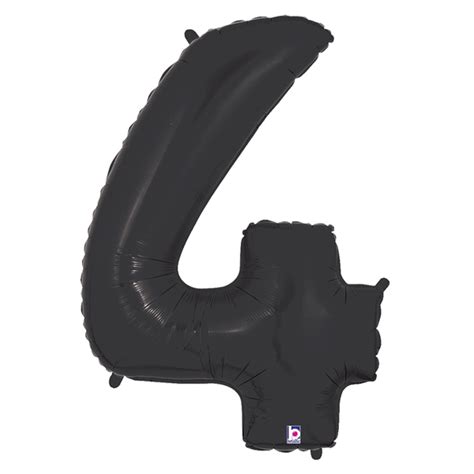 Jumbo Number 4 Black Foil Balloon Doolins