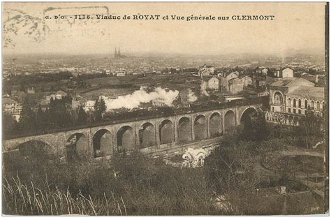CLERMONT FERRAND Lot Cpa Train Viaduc Place Victoire Et Jaude Fontaine Amboise Cours
