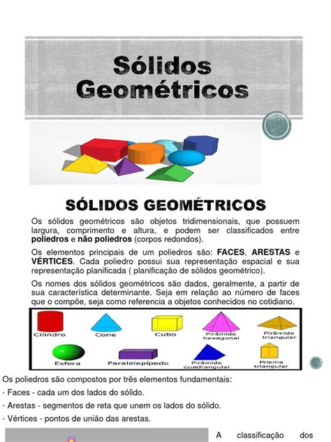Aula Sólidos Geométricos 5 Ano 3 123842 Pdf Vértice Geometria Geometria Elementar