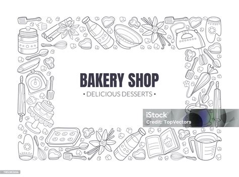 흰색 사각형에 검은 비문 베이커리 가게 벡터 일러스트레이션 개념에 대한 스톡 벡터 아트 및 기타 이미지 개념 독일 라벨 Istock