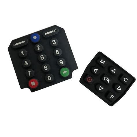 Silicone Rubber Remote Control Keypad Push Buttons With Carbon
