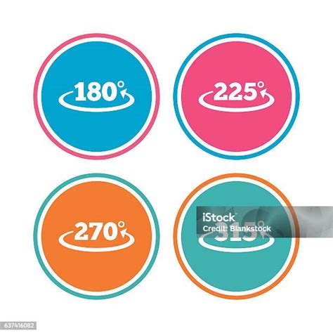 Angle Degrees Icons Geometry Math Signs Stock Illustration Download Image Now Badge Blue