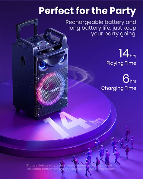 Moukey 10 Bluetooth Party Speakers Karaoke Machines System W