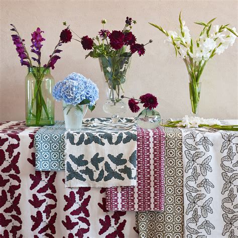 Oak Leaf Fabric In Raspberry Kelling Home