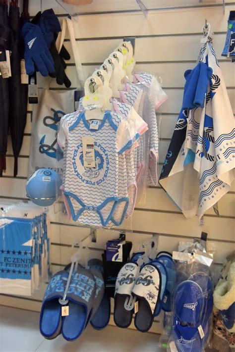 Things with the Symbols of the Football Team Zenit in the Souvenir Shop ...
