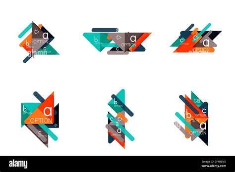 Set Of Triangle Options Infographics Data Visualization Layouts Set