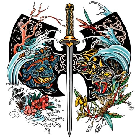 Wu Tang Clan Japanese Tattoo Enter The Wu Tang Album Art And Sword Pokeink Ai Tattoo Generator