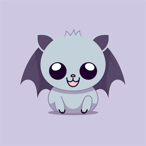 Style De Dessin Animé De Vecteur De Mascotte Chibi Chauve Souris Kawaii