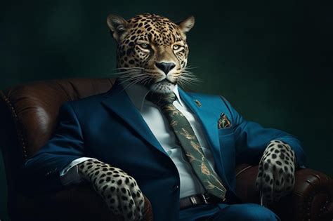 Premium Ai Image Jaguar In A Suit Generative Ai