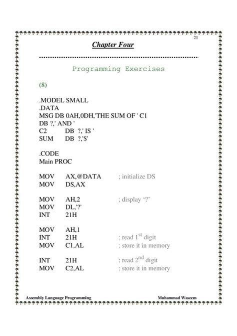 Solution Manual Of Assembly Language Programming And Organization Of The Ibm Pc By Ytha Y Yu