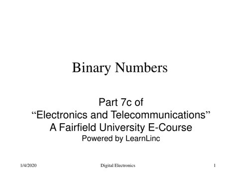 Ppt Binary Numbers In Digital Electronics Powerpoint Presentation
