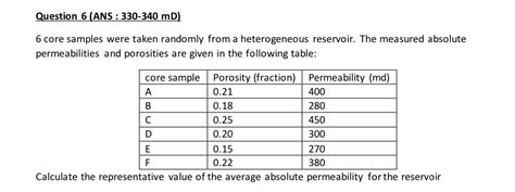 Solved Question 6 ﻿6 ﻿core Samples Were Taken Randomly From