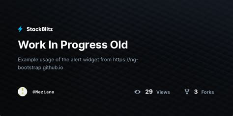 Work In Progress Old StackBlitz