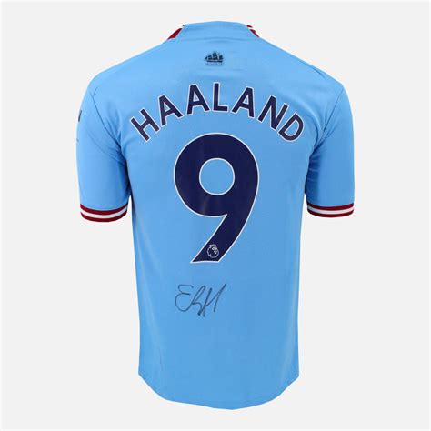 Framed Erling Haaland Signed Manchester City Shirt 2023 Treble Modern