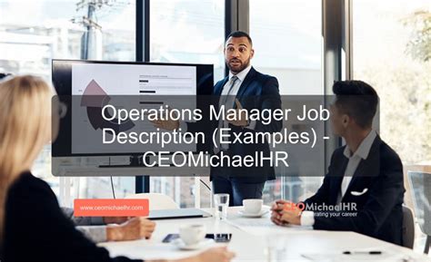 Operations Manager Job Description Examples CEOMichaelHR Services