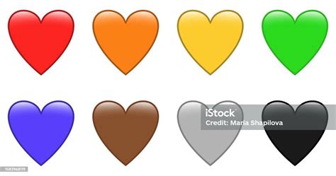Heart Color Set Icons Love Symbol Emoji Stock Illustration Download
