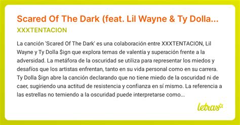 Significado De La Canción Scared Of The Dark Feat Lil Wayne And Ty