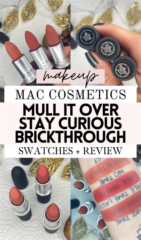 MAC Mull It Over vs Stay Curious vs Brickthrough Lipstick Swatches
