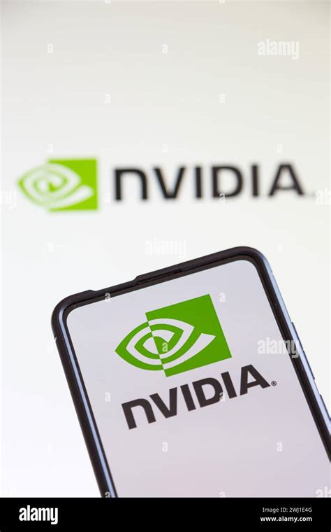 Nvidia Logo Of The Developer Of Graphics Processors On A Cell Phone And