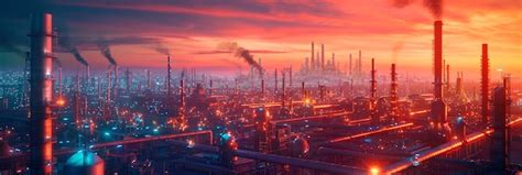 Premium Photo Oil Refinery With Pipelines Storage Tanks And Processing Plants In A Vast