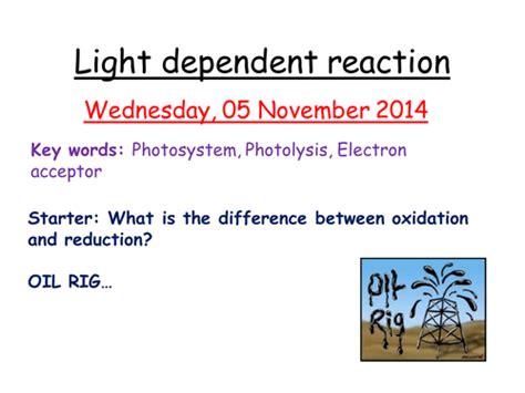 Light Dependent Reaction Teaching Resources