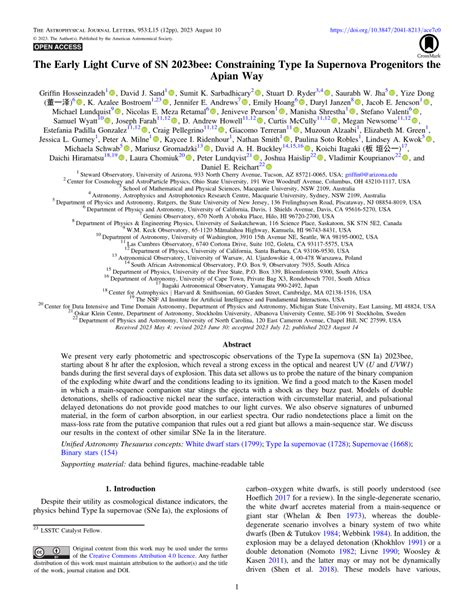 Pdf The Early Light Curve Of Sn 2023bee Constraining Type Ia