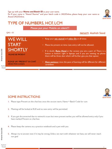Qas 1 Hcf Lcm Pdf Number Theory Mathematics