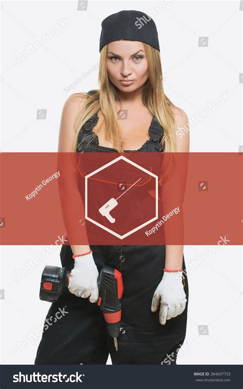 Sexy Female Holding Cordless Screwdriver Repair Stock Photo 384697753 Shutterstock