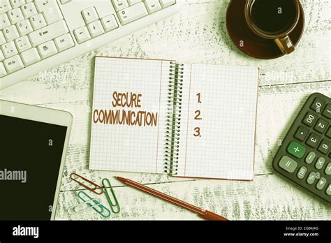Text Caption Presenting Secure Communication Conceptual Photo