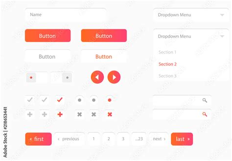 Vector UI Kit Web Template Web Design Elements Vector Set Of Various Elements Used For User