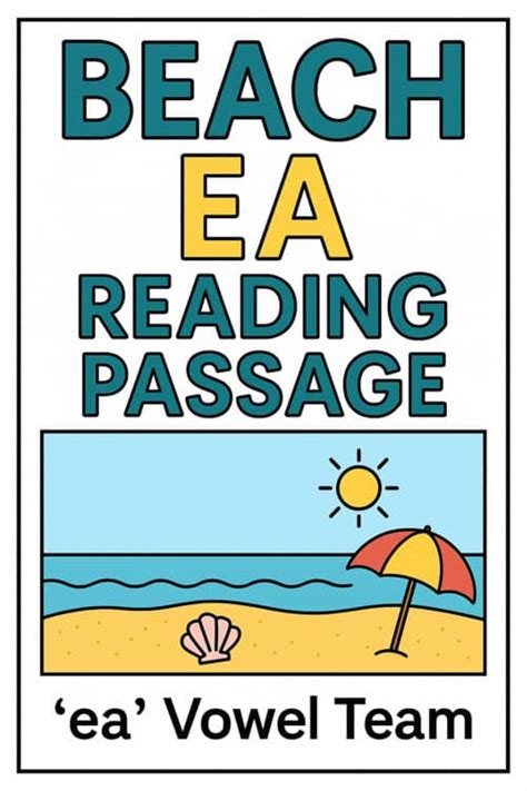 Beach “ea” Vowel Team Reading Passage Picture And Word Cards Make
