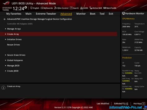Configure Your Adaptec Raid 6405 Controller Via The Bios Of An Asus Rog Motherboard In Uefi Mode