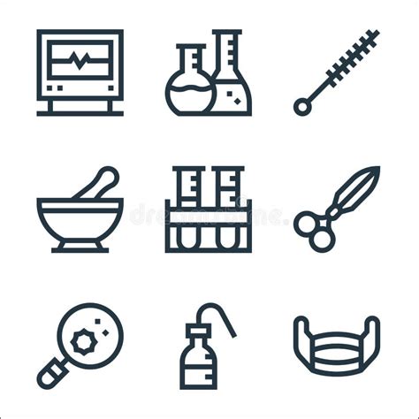 Iconos De Línea De Laboratorio Conjunto Lineal Conjunto De Líneas