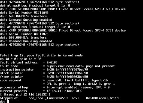 cannot start freenas installer on hp dl360g6 fatal trap for page