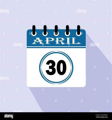 Icon Calendar Day 30 April 30th Days Of The Month Vector