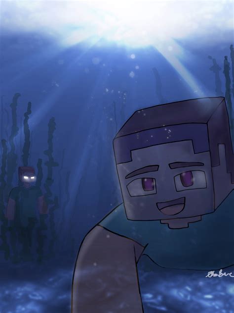Minecraft Steve Swimming In An Ocean By Stevebriney On Deviantart