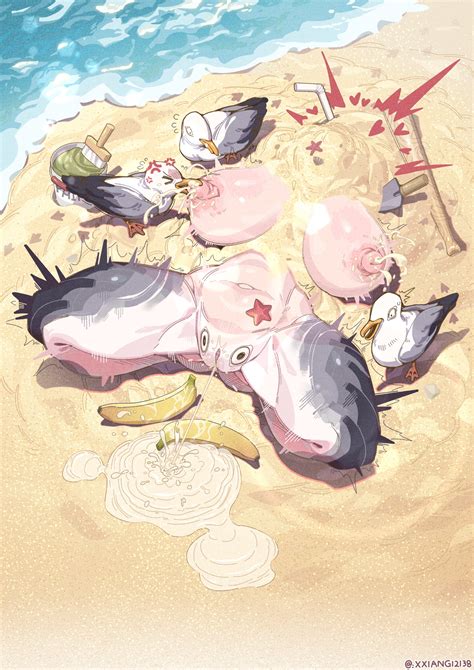 Rule 34 Absurdres Anger Vein Artist Name Banana Beach Bird Biting
