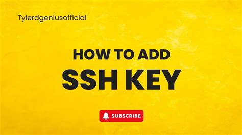 how to add ssh key youtube