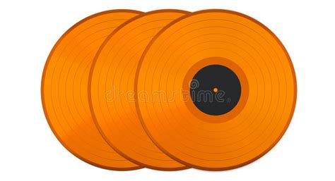 Set Of Vinyl Lp Records With Label Isolated On White Background Stock