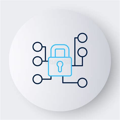 Line Cyber Security Icon Isolated On White Background Closed Padlock