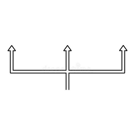 Fork Shaped Arrow In Linear Style Stock Vector Illustration Of Arrow