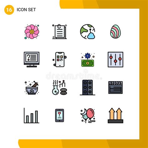 16 Thematic Vector Flat Color Filled Lines And Editable Symbols Of Contact Spring Connect